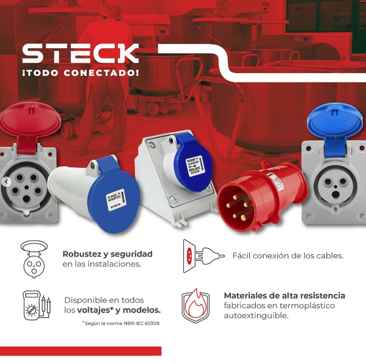 Fichas industriales, línea Newkon de Steck | ELECTRO INSTALADOR | EL ...